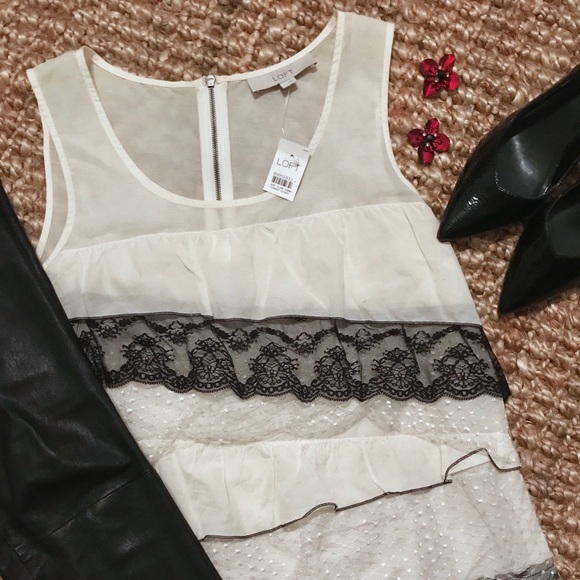 LOFT | Tops | Nwt Loft Layered Lace Tank | Poshmark
